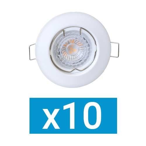 Lot de 10 spots LED ARLUX encastrables D80mm 5W 2700K blanc 123elec.com