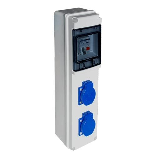 Coffret de chantier monophasé IP44 2 PC 16A 2P+T 123elec.com