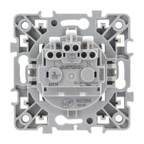 Prise de courant 2P+T affleurante EUROHM Square blanc - 60239 123elec.com