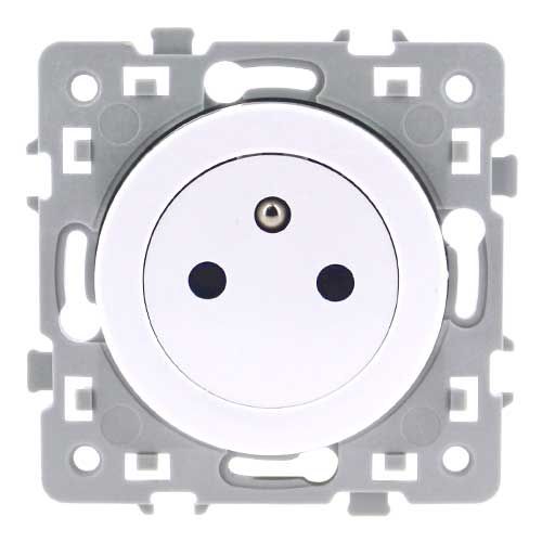 Prise de courant 2P+T affleurante EUROHM Square blanc - 60239 123elec.com