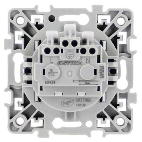 Prise de courant 2P+T affleurante EUROHM Square silver - 60439 123elec.com