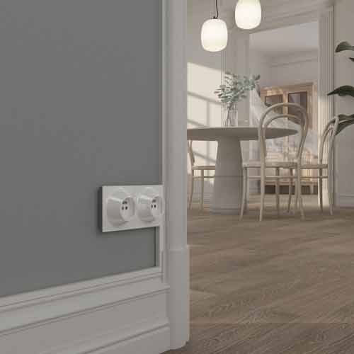 Prise double 2P+T FONTINI Neo Evo complet blanc 123elec.com