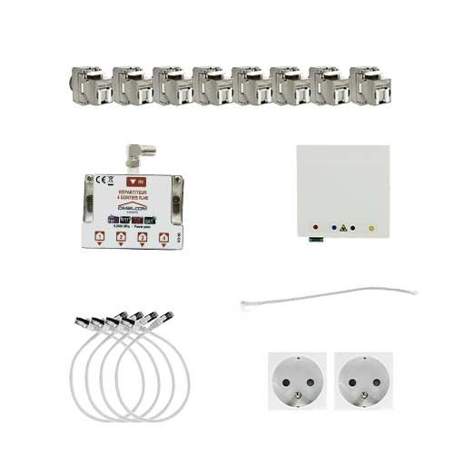 Coffret de communication Grade 2TV IKEPE Start Fullbox 8RJ45 123elec.com
