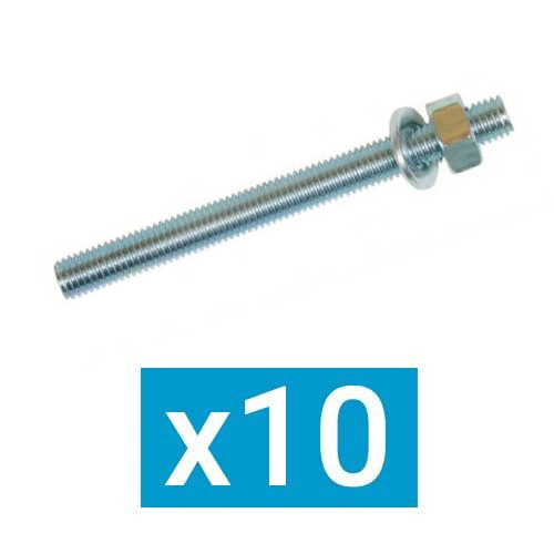 10 Tiges filetées M10 x 110 ING FIXATIONS - A060070 123elec.com
