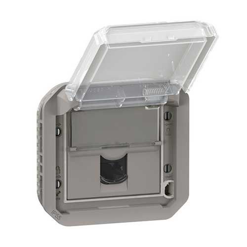 Prise RJ45 catégorie 6 FTP LEGRAND Plexo à composer étanche gris IP55 ...