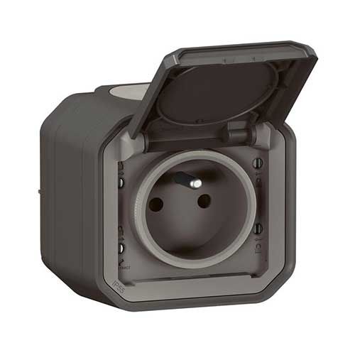 Prise de courant 2P+T LEGRAND Plexo saillie complet étanche anthracite ...