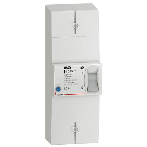 Disjoncteur d'abonné LEGRAND BACO monophasé 60A instantané - 401051 ...