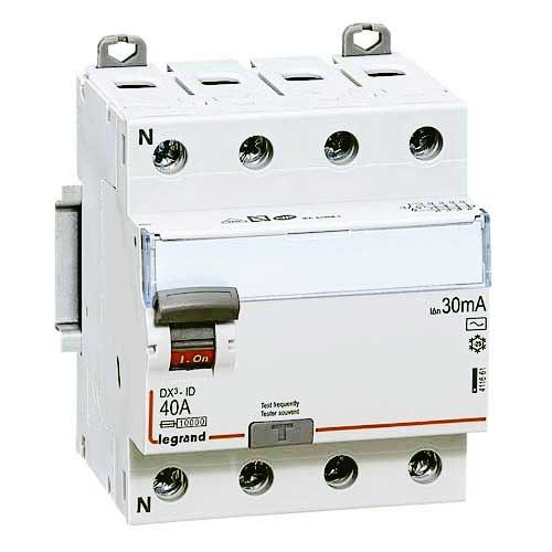 Interrupteur différentiel tétrapolaire LEGRAND 40A 30mA type AC - 411661 123elec.com