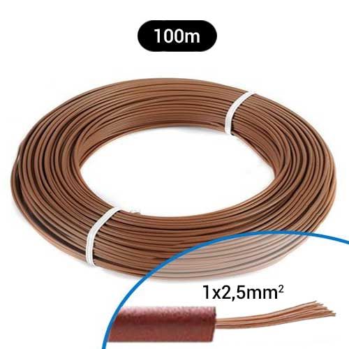 Fil électrique souple H07VK 2.5² marron MIGUELEZ - Couronne de 100m ...