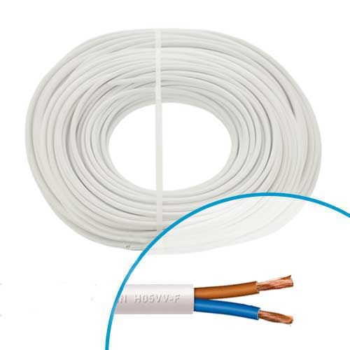 Câble électrique souple H05VVF 2x1.5mm² blanc MIGUELEZ - Couronne de ...