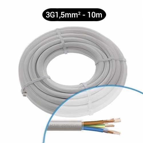 Câble électrique souple H05VVF 3G1.5mm² gris MIGUELEZ - Couronne de 10m 123elec.com