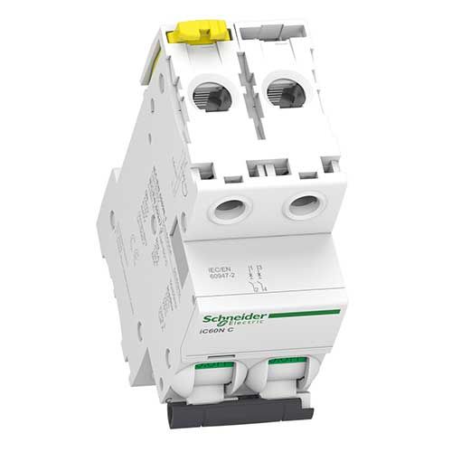 Disjoncteur SCHNEIDER 40A 2P courbe C 10kA 400V Acti9 iC60N EU - A9F74240 123elec.com