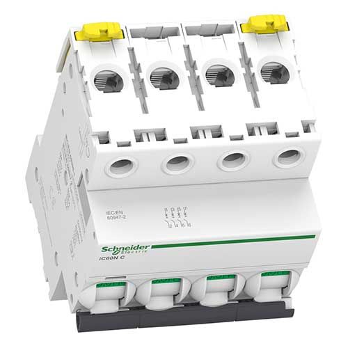Disjoncteur SCHNEIDER 63A 4P courbe C 10kA 400V Acti9 iC60N EU ...