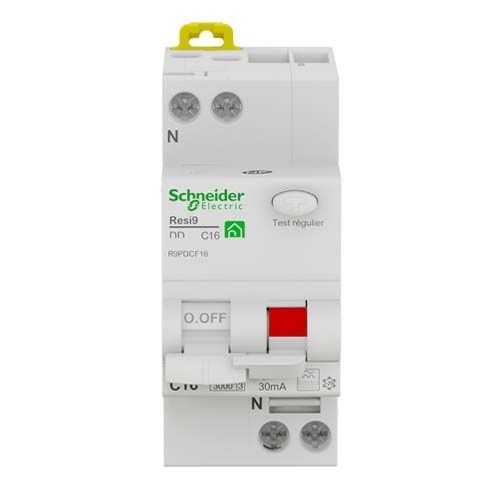 Disjoncteur différentiel SCHNEIDER 16A 30mA type C FSI Resi9 XP - R9PDF16 123elec.com