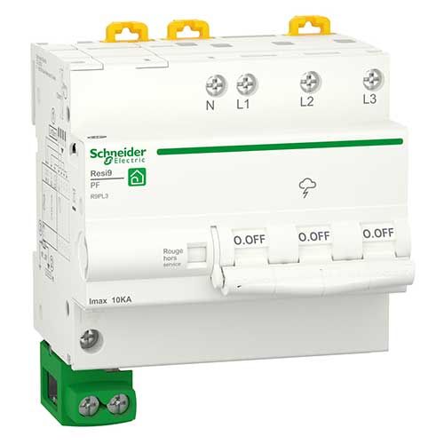 Parafoudre SCHNEIDER tétrapolaire autoprotégé type 2 10kA Resi9 XP ...