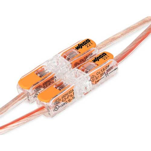 15 mini bornes de connexion rapide WAGO S221 InLine à levier - 221-2411 ...