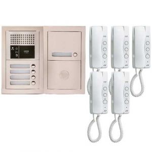Pack interphone AIPHONE encastré avec 5 combinés - GTBA5E 123elec.com