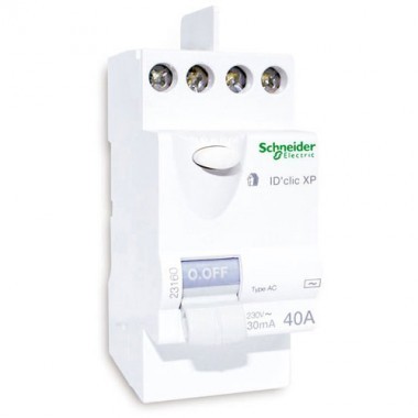 Interrupteur différentiel SCHNEIDER 40A 30mA type AC ID'clic XP - 23160 123elec.com